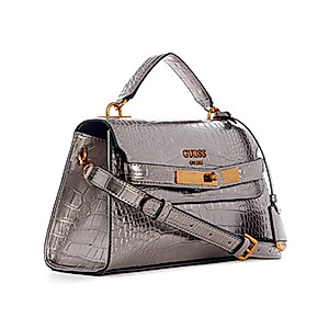 GUESS Enisa Top Handle Flap, Pewter