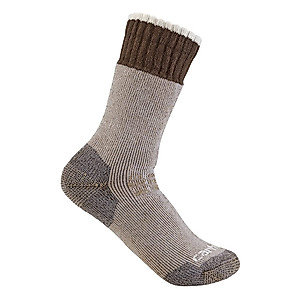 Carhartt Women's Heavyweight Synthetic-Wool Blend Boot Sock, Khaki, Small