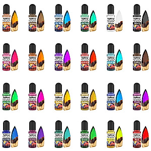 Epoxy Resin Pigment - 24 Colors Liquid Translucent Epoxy Resin Colorant, Highly Concentrated Epoxy Resin Dye for DIY Jewelry Making, Paint, Craft - 6ml Each, with 6 Colors Resin Glitter
