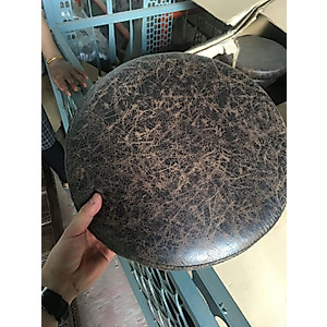 LOKKHAN 42" Tall Bar Table Set with 2 Stools,3-Piece Round Table Compact Chairs Bar Height Tabletop for Pub Kitchen Dining Living Party Bistro Breakfast,Space-Saving,Most Welded(Black & Brown)