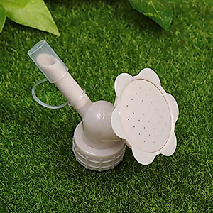 Cabilock Bonsai Tools Beverage Bottle Watering Nozzle 5pcs Bottle Cap Sprinkler Dual Head Bottle Watering Spout Bonsai Watering Can for Indoor Garden Tool (Beige) Potting Bottle Watering Nozzles