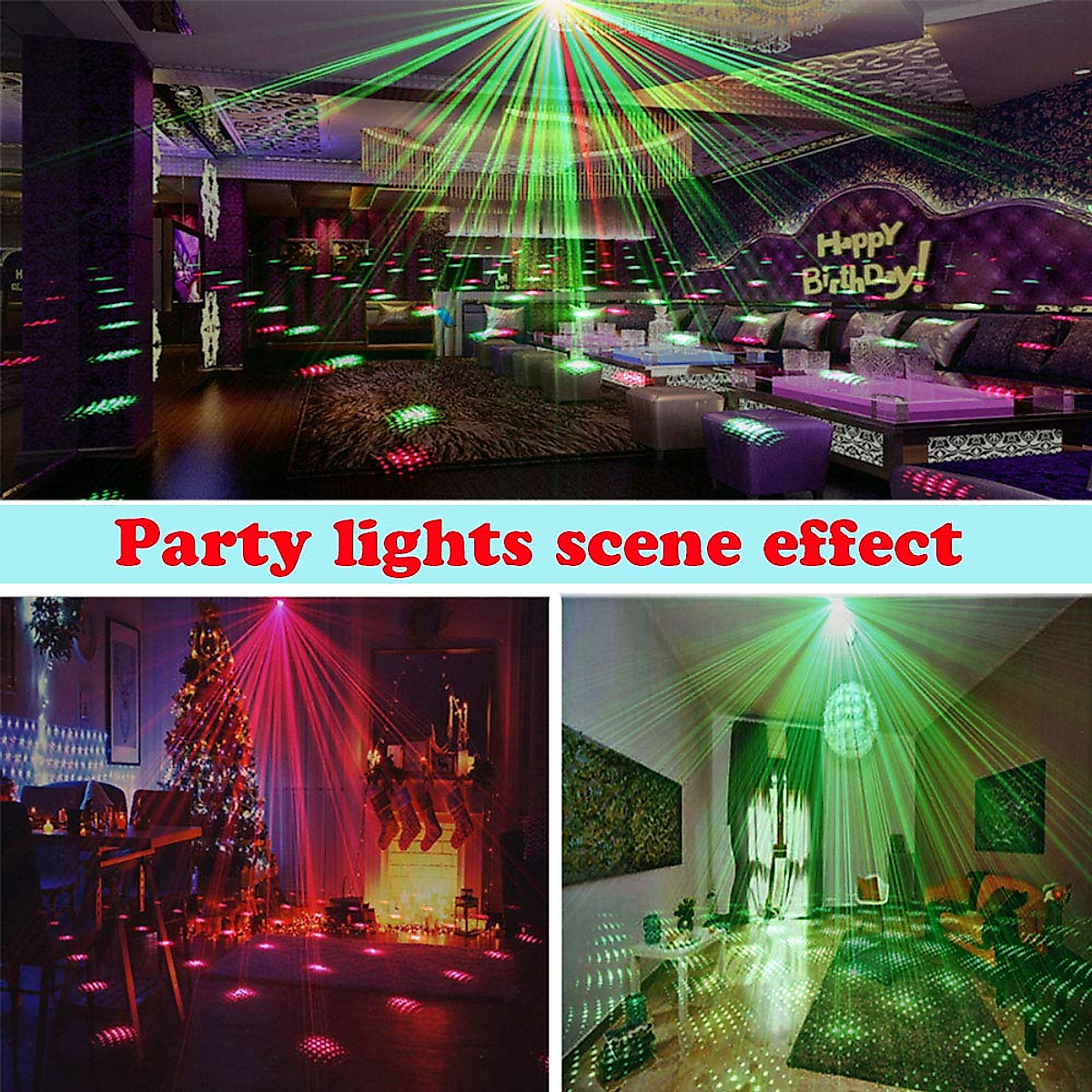Party lights Strobe Stage Lights Disco DJ Lights Sound Activated with Remote Control Projection Effect for Karaoke KTV Club Parties Wedding Bar Festivals Stage Birthday Dancing Christmas