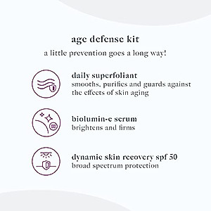 Dermalogica Age Defense Kit - Set Contains: Face Scrub, Vitamin C Serum, and Face Sunscreen - Smoothes, Firms, and Guards Against Skin Aging