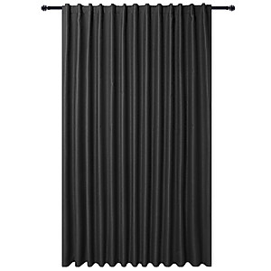 DWCN Patio Sliding Door Curtains - Extra Wide Curtains for Glass Door, Privacy Room Divider Blackout Thermal Curtain Panel with Back Tab & Rod Pocket for Bedroom Partition, 100 x 84 Inches, Black