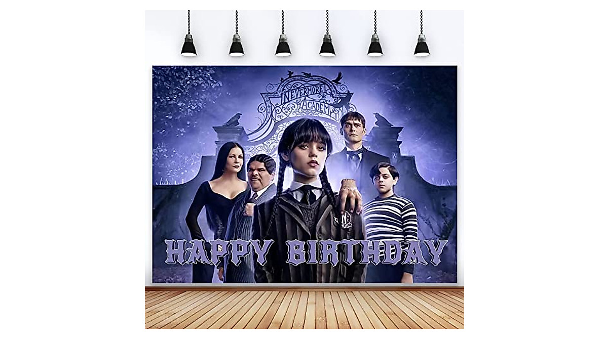 Wednesday Addams Banner - Perfect Party Backdrop 5x3ft