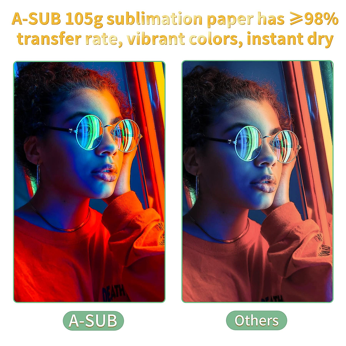 A-SUB Sublimation Paper- 150 Sheets Heat Transfer Paper 8.5x11 inch Compatible with Inkjet Sublimation Printer 105g