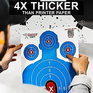 Gunner Gear 25 Pack 12 x 18 Inch Shooting Targets Paper Gun Range Targets for Shooting Handgun Easy to See Silhouette Gun Targets for Shooting Range BB Gun Targets Airsoft Target Indoor Or Outdoor