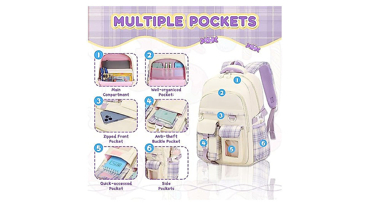 Kawaii Girls Backpack - Lightweight & Functional