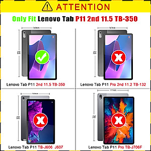 DINGGUAGUA Case for Lenovo Tab P11 Gen 2 Case 11.5 Inch 2023,Lightweight Slim Shell Stand Cover for Lenovo Tab P11 2nd Gen Tablet TB350FU,Grey