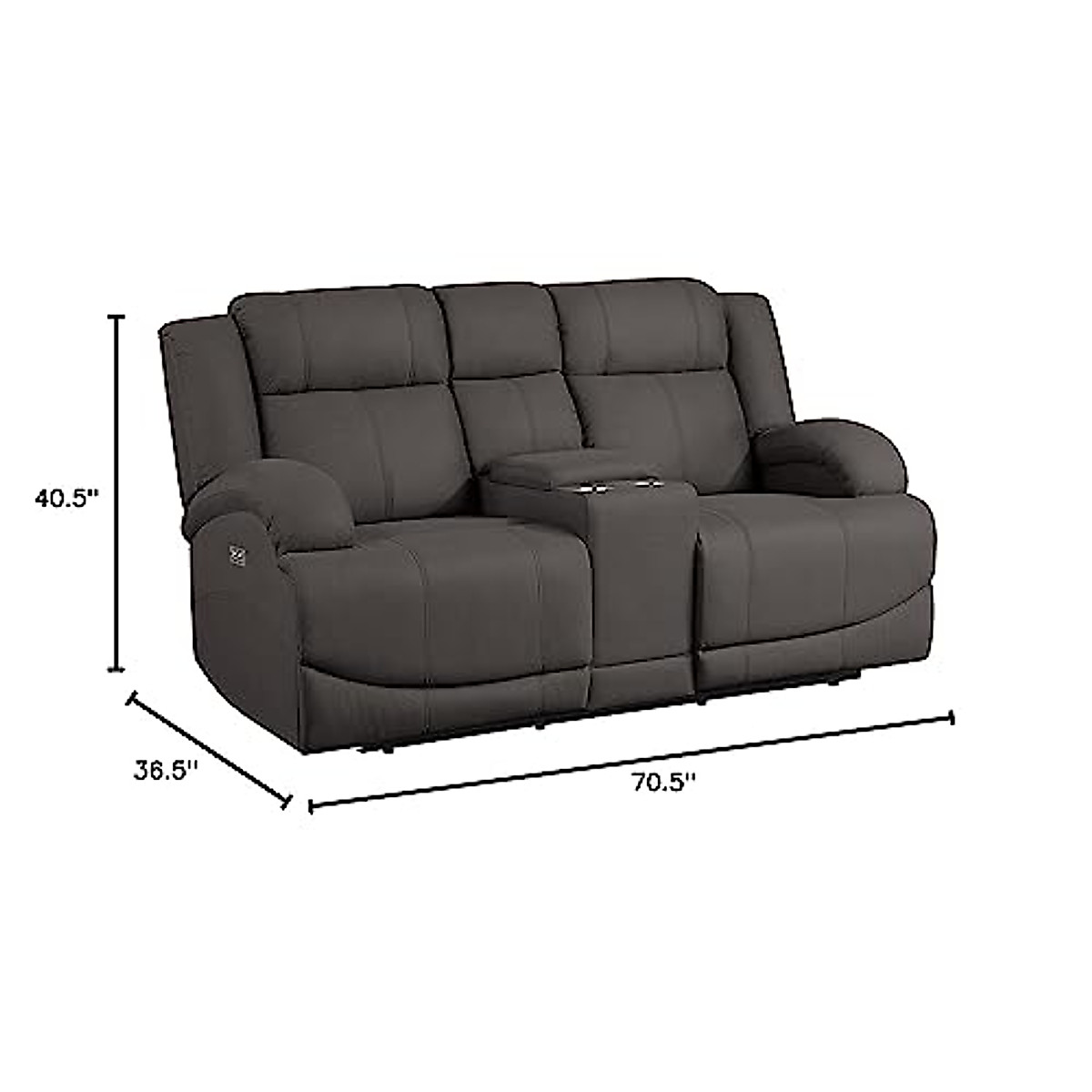Lexicon Landwood Power Double Reclining Loveseat, Chocolate