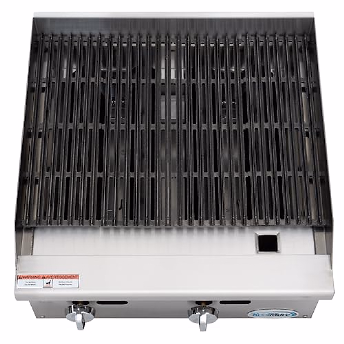 KoolMore 24 in. Commercial 2-Burner Natural Gas Charbroiler with 60,000 BTU in Stainless-Steel, ETL Listed(KM-GCB2-24M)