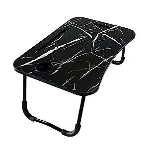 THE DUO Laptop Workstation for Bed and Sofa - Foldable Laptop Table, Portable Table for Bed, Lap Desk for Working, Reading, Eating - Marble, 26 x 17.5 inches
