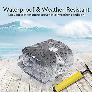 Serene Life Premium Jumbo Vacuum Storage Bags with Hand Vacuum Pump | Easy to Use, Reusable, Zippered Plastic Space Saver Bags for Storage, Travel & Closet Organization