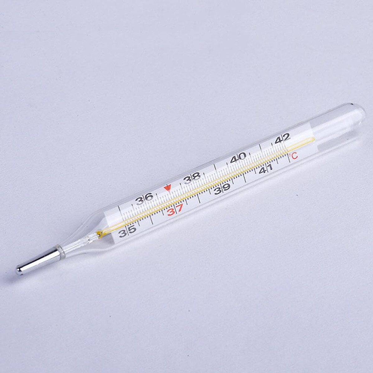 Healeved 4 Pcs Adult Temperature Measurement Glass Oral Temperature Fast Reading Temperature Home Supplies, Easy to Read
