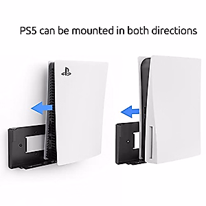 Monzlteck Wall Mount Holer for PS5(Disc and Digital)+Controller Holder,All Metal Vertical Hanging On Wall with Power Botton Left/Right