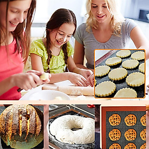Esanvil Silicone Baking Mat（2 Piece-Set）Non-Stick Oven Liner Perforated Steaming Mesh Pad Food Safe Baking Sheets For Macaron/Pastry/Cookie/Pizza/Bun/Bread Making