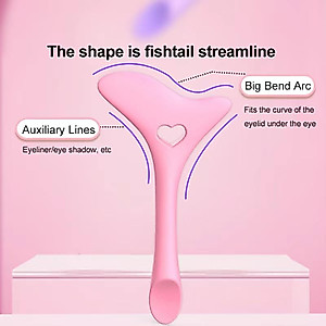 CYOIDAI Eyeliner Stencils, Winged Eyeliner Tool, Mascara Shield, Multifunctional Silicone Eyeshadow Applicators, Perfect for Beginners in Makeup (Pink)