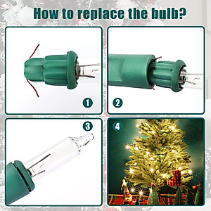 50pcs Christmas Tree Light Bulbs, 2.5 Volts / 0.425 Watt / 0.17 Ampere Christmas Mini Light Bulbs Replacement Incandescent Mini Light Bulbs for Indoor Outdoor Decor