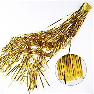 2 Packs 3ft x 8.3ft Gold Metallic Tinsel Foil Fringe Curtains Photo Booth Props for Birthday Wedding Engagement Bridal Shower Baby Shower Bachelorette Holiday Celebration Party Decorations