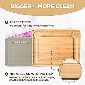 TMD Cheese Board with Knife Set (6pcs) – Elegant Charcuterie Boards with 2 Round Bowls – Wooden Charcuterie Board Set – Cheese board set to Display Your Assortments in Style