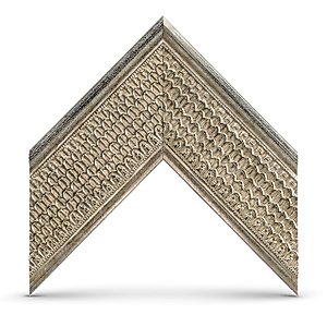 Deco TV Frames - Gatsby Silver Smart Frame Compatible ONLY with Samsung The Frame TV (3" Color Chip, 3" Sample)