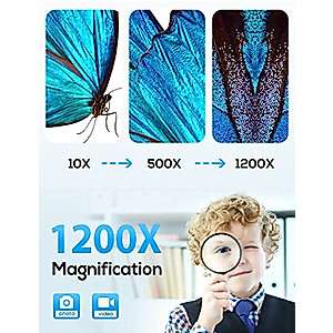 5" Coin Microscope 1200X with 32GB SD Card,Leipan 1080P Wireless LCD Digital Microscope with 8 LED Lights,PC View,Photo/Video Capture for Kids Adults,Compatible with Windows iPhone Android iPad