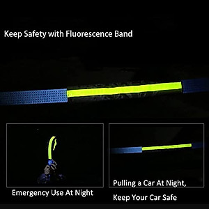 Voilamart Tow Strap Recovery with Hooks 2” x 20ft 17,600LBS Break Strength Towing Strap,Reflective Strip,Pair of Gloves,Storage Bag for Road Recovery Towing Rope Cable Winch Strap,Tree Saver