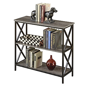 Convenience Concepts Tucson 3 Tier Bookcase, Weathered Gray