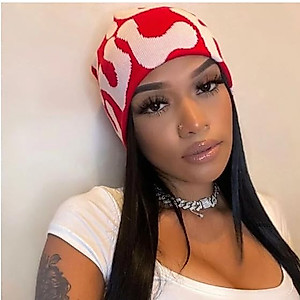 TaowaveWomen Beanie Y2k Hat,MEA Culpa Graphic Beanies Designs,Winter Hat Knit Skull Cap Gray Blue (Gray Blue)