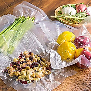 ILokey Vacuum Sealer Bags Rolls, 2 Rolls 8”x 16.5' and 2 Rolls 11”x 16.5', Sealer Bags for Food Storage, Commercial Grade Food Saver Bags, Heavy Duty Embossed and Custom-Sized Design, BPA-Free, Perfect for Sous Vide (2 Pack 8" x 16.5' and 2 Pack 11" x 16.
