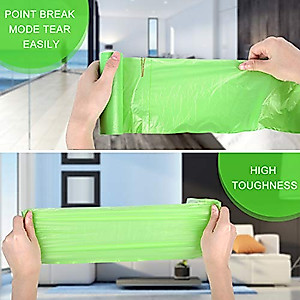 MAVGV 4 Gallon Small Trash Bags Garbage Bags,100 Pcs Strong Bathroom Wastebasket Can Liners trash Bags for Home Office Kitchen (Green) (4 Gallon)1