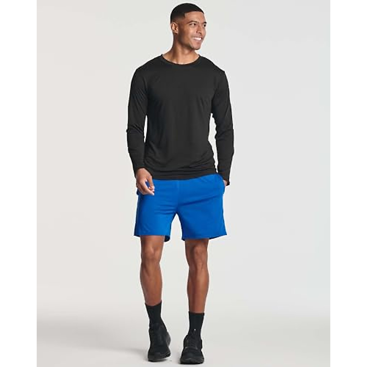 Real Essentials 4 Pack Mens Long Sleeve Shirts T-Shirt Fishing Athletic Workout Hiking UV UPF SPF Sun Protection Work Quick Dry Dri Fit Gym Tee Shirt Active Running Sport Tops Camisas Construction