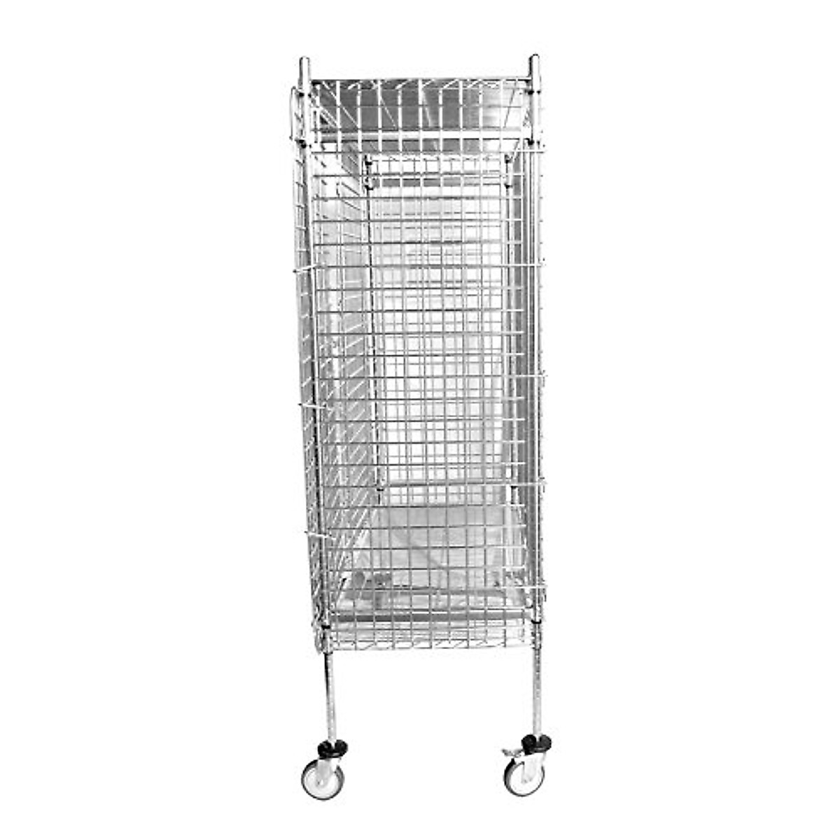 Omega 18" Deep x 48" Wide x 69" High Mobile Chrome Security Cage with 2 Interior Shelves