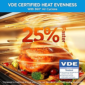 Midea Flexify French Door Toaster Oven Air Fryer Combo, 26.4 QT, Extra Large Air Fryer Countertop Oven 10-in-1 Combo, 25% Faster Cooking and 90% Less Oil, Stainless Steel