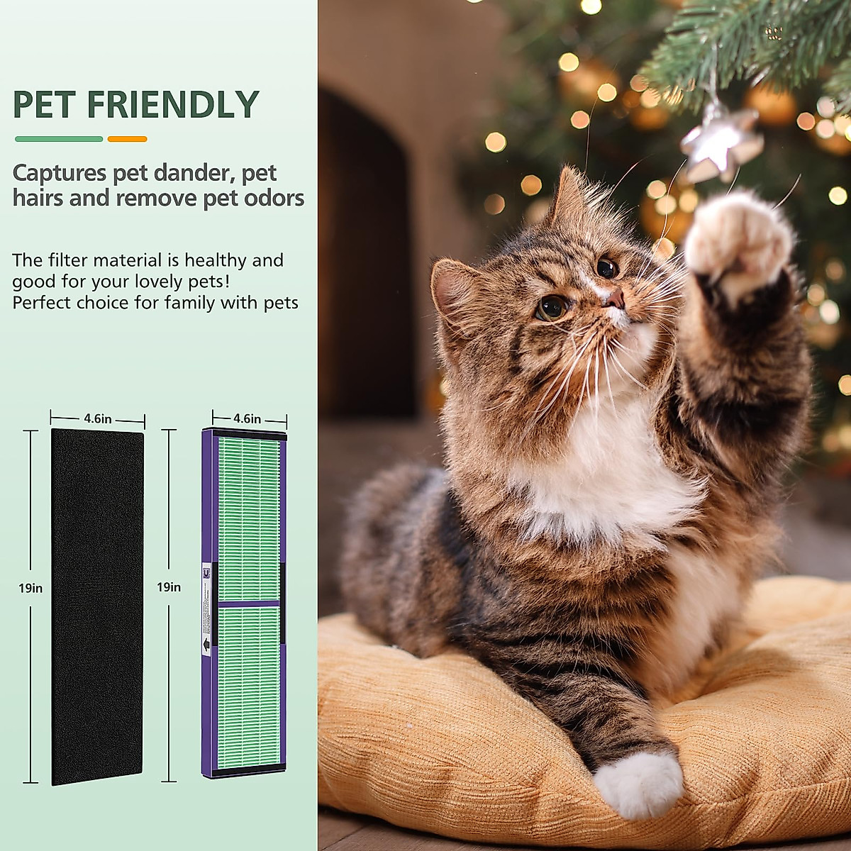 isinlive 2 Pack FLT5000 True HEPA Filter C Replacement with Pet Pure Treatment, and 8 Pack Activated Carbon Pre-Filters for Ger Guardian Air Purifier FLT5111 AC5000 AC5000E AC5250PT AC5350B AC5350BCA