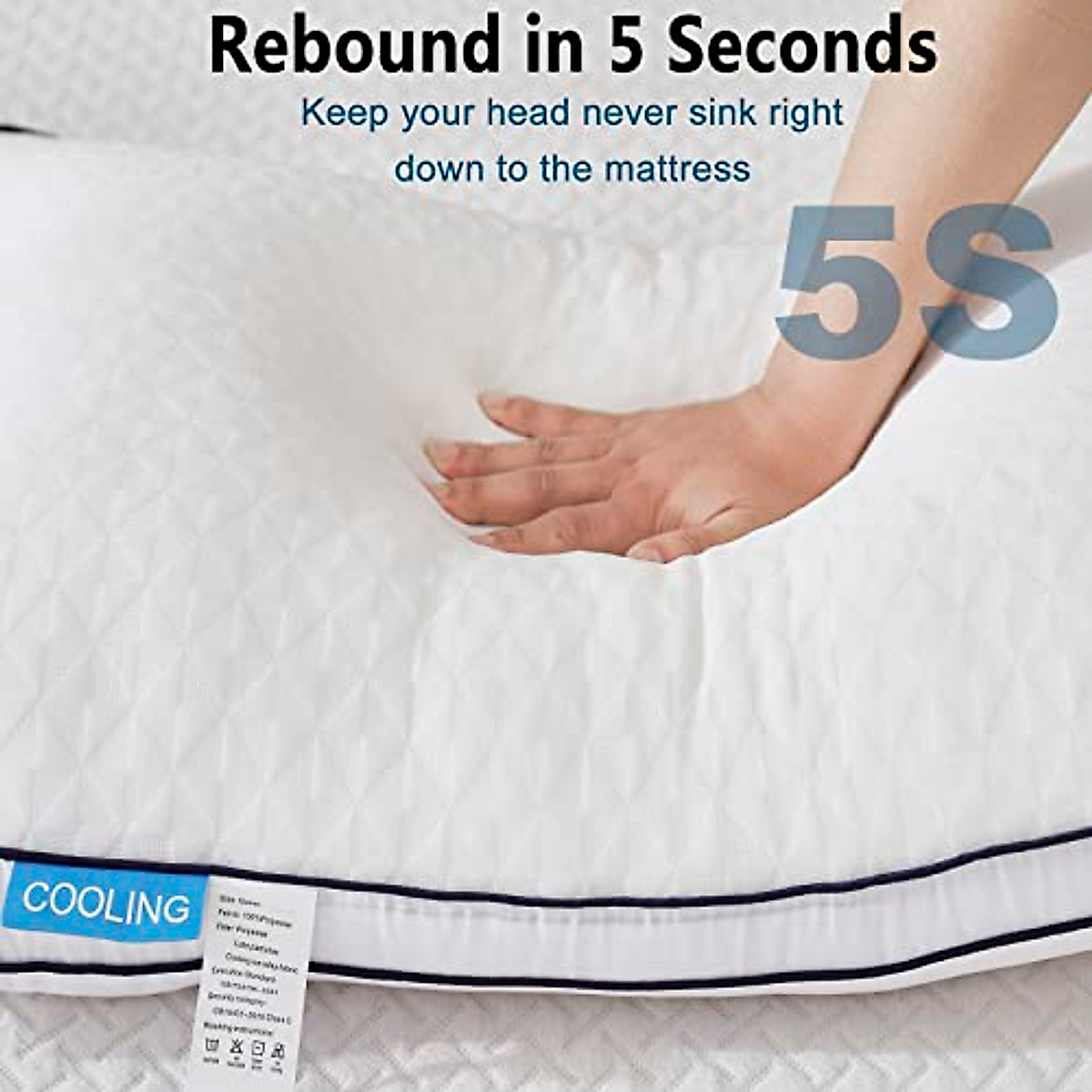 Gehannah Bed Pillows for Sleeping(2 Pack) - King Size Set of 2, Cooling Luxury Plush Soft Pillow with Home and Hotel, Breathable Microfiber Cover Skin-Friendly Pillows for Side Back Sleepers