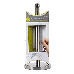 Luciano Housewares Luciano Satin Nickel Stainless Steel Kitchen Paper Towel Holder, 12.9" x 5.9"