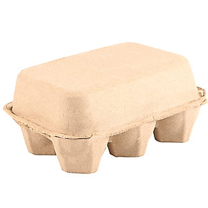 JAPCHET 50 Pack Egg Cartons for Chicken Eggs 6 Count, Paper Pulp Egg Carton Cheap Bulk, Pulp Fiber Egg Tray Holder Biodegradable Egg Carton for Family, Farm, Market