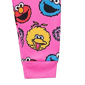 Sesame Street Elmo, Cookie Monster, Big Bird and Abby Cadabby Girls Long Sleeve Shirt and Pants Set for Infant and Toddler