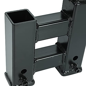 Dual 2" Trailer Receiver Hitch Rise-Drop Adapter Extender Extension Tow with Pin and Clip (GTW 4,000 lbs)