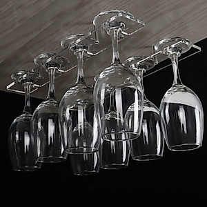 HHUXIUE Wine glass frame wine glass frame wine glass storage shelf cabinet style frame wine glass reserve hanger Yaylai material kitchen bar restaurant screwdriver installation (Transparent 2 set)