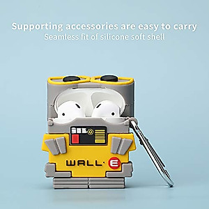 hnspice Case for AirPod 2/1, 3D Cute Cartoons Wall·E Skin Design， for Girls Kids Teens AirPod (Wall·E)