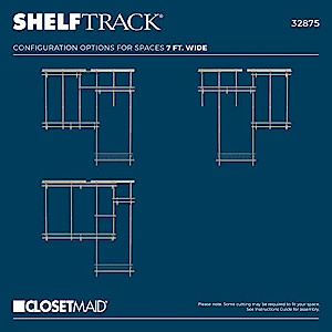 ClosetMaid ShelfTrack Wire Closet Organizer System, Adjustable from 5 to 8 Ft., with Shelves, Clothes Rods, Shoe Shelf, Hardware, Durable Steel, Nickel