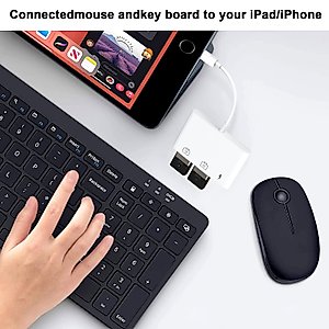AMLLEN iPad to USB Adapter, USB for iPad, iPhone to USB Adapter Compatible iPhone/iPad,Plug N Play,Compatible with USB Flash Drive.Support iOS 16.