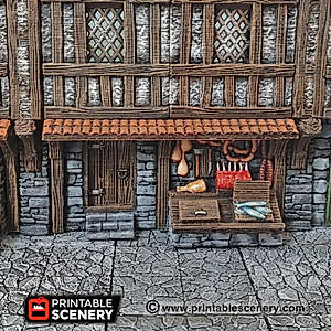 Town Shop Front Set DND Terrain for Dungeons and Dragons Terrain, D&D, Pathfinder, Warhammer 40k, Miniatures, D and D, Dungeons and Dragons Gifts, Dungeon Master