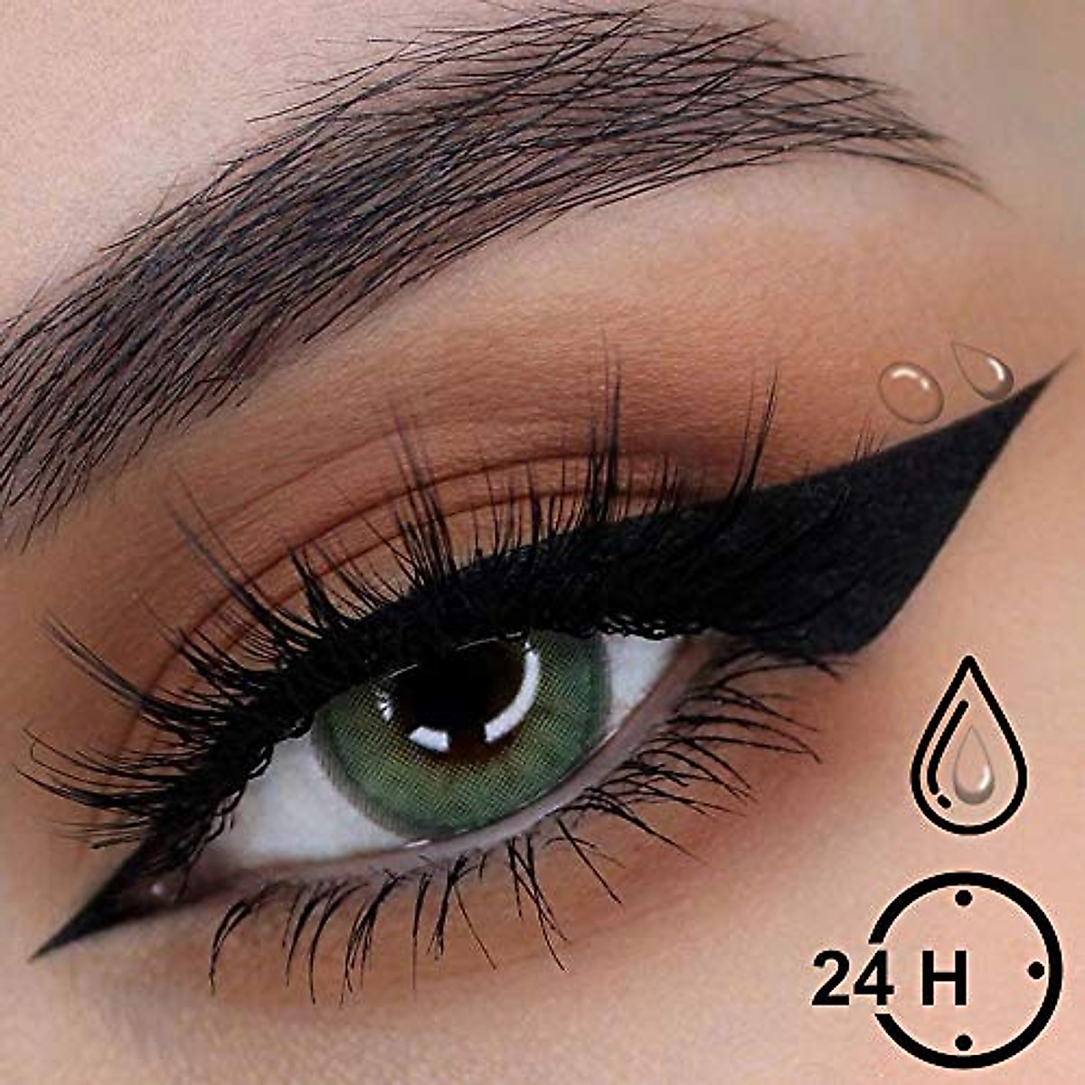 2020 Upgraded Self-adhesive Eyeliner,2 in 1 Eye Liner Pen Diamond Bling Glitter Liquid Eyeliner No Glue, Non Magnetic, Eye Liner for Eye Makeup and Wear Normal False Eyelashes (Queen Pearl White)