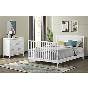 Oxford Baby Lazio 4-in-1 Convertible Crib, Snow White, GreenGuard Gold Certified