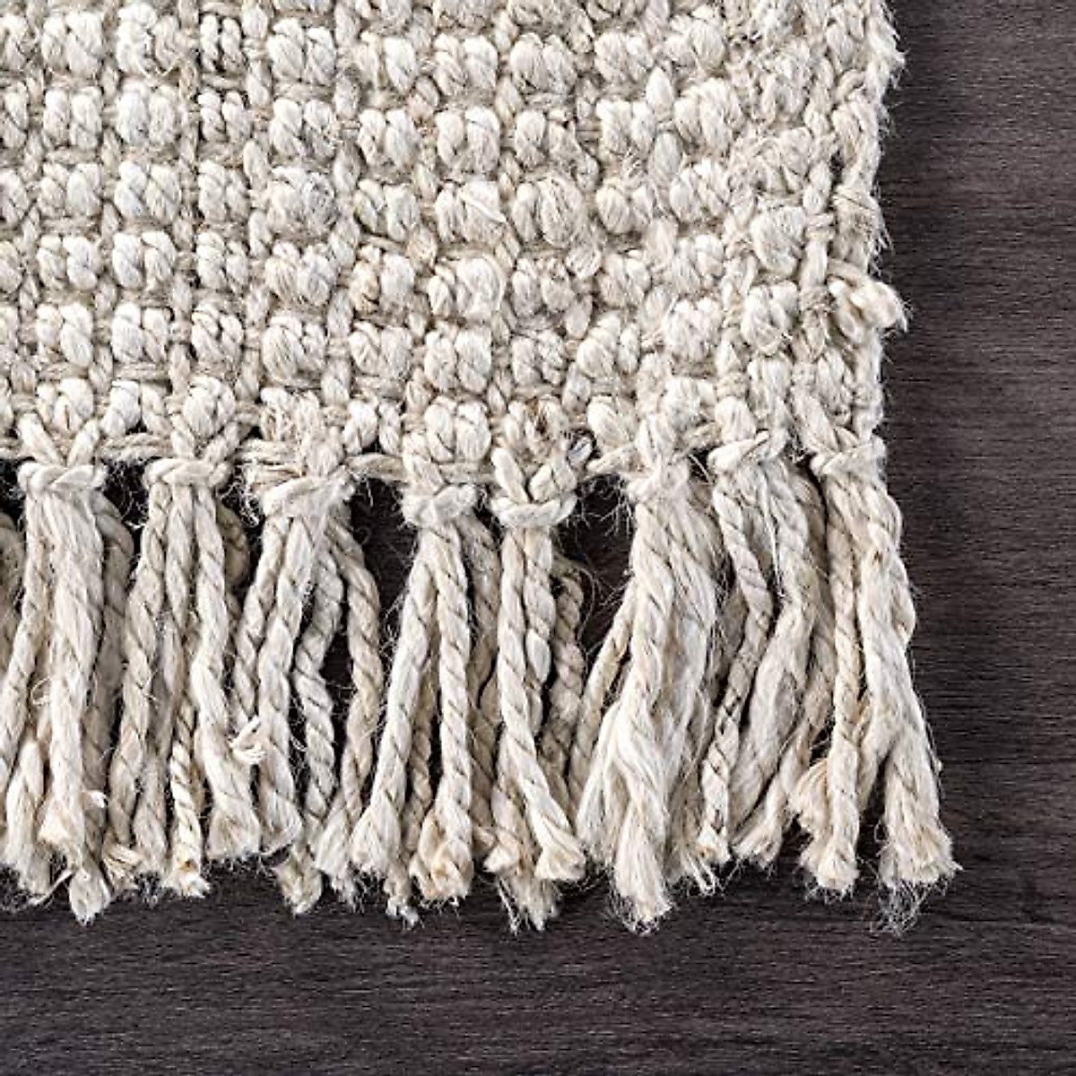 nuLOOM Daniela Farmhouse Chunky Jute Area Rug, 7' 6" x 10' 6", Off-white