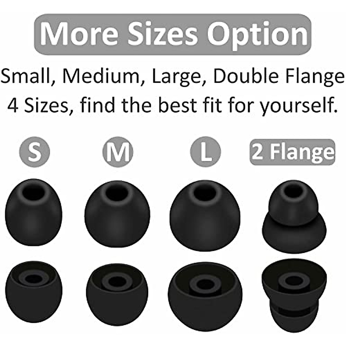 16pcs Black Replacement Ear Tips Ear Buds Ear Gels for Beats by dr dre Powerbeat s Pro, JNSA Eartips Earbuds Eargels for Powbeat Pro/Beat s Flex/Beat s X, SML &Double Flange, Black