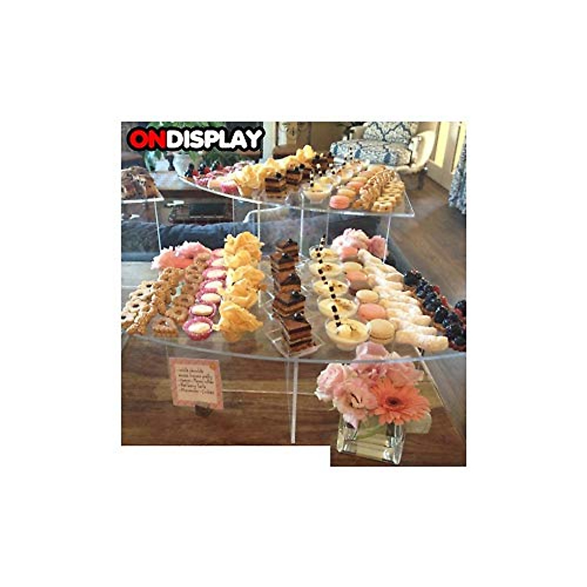 OnDisplay Cross Tier Acrylic Display Rack/Stand - Clear Food Display Stage (11" Height)